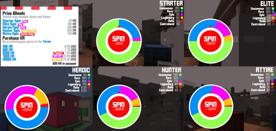 【Krunker.io】Shopについて徹底解説！スキンを手に入れる為にスピンを回してみよう！｜KrunkerJP