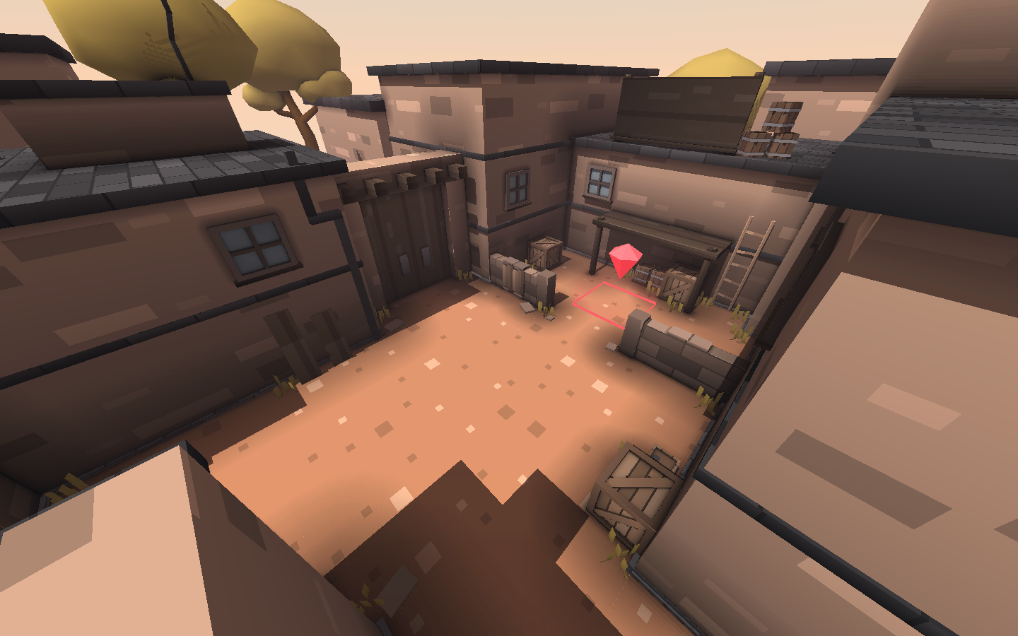 【マップ解説】Sandstormのリスポーン位置は？ポイントエリアは？旗の位置は？大人気砂漠マップを徹底解説！｜KrunkerJP